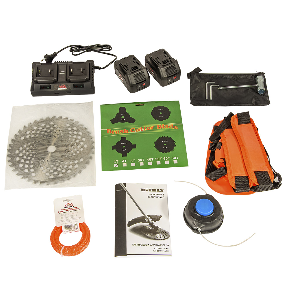 Электрокоса аккумуляторная Vitals AZT 3645-1n Kit